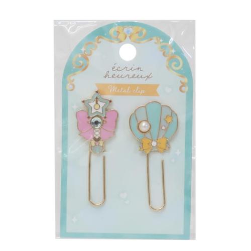 ストーン付クリップ クリップ ECRIN HEUREUX エクランウルー シェル カミオジャパン 事務用品 書類整理 かわいい メール便可書類 整理 収納 クリップ 文具 文房具 おしゃれ 雑貨毎日が楽しくなるキュートなステーショナリーシリ...