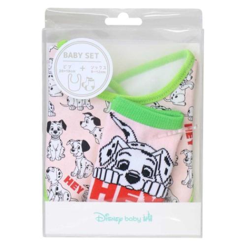 ベビーセット ベビー用品 101匹わんちゃん おすわり ディズニー スモールプラネット ギフト スタイ＆赤ちゃん用靴下 メール便可ベビー用品大人気ディズニーキャラクターグッズにまたまた可愛いnewアイテム登場こちらはかわいい[ビブ＆ソックス...