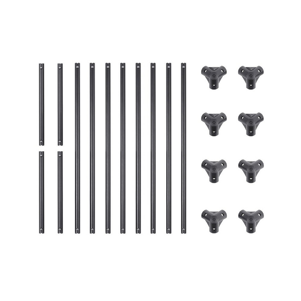 Helinox[ヘリノックス]TAC F.O M フレームセット（ボタンver） 商品説明 フィールドオフィスMのフレームのみ（長いフレーム8個、短いフレーム4個、Mold 8個）のアクセサリー販売です。すべてのフレームに接続ボタンがある為...