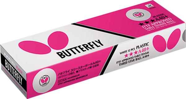 商品名 &nbsp;Butterfly(バタフライ )　バタフライスリースターボールA40＋（ダース）　ホワイト &nbsp;商品説明