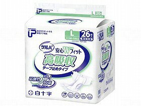 商品名 &nbsp;PUサルバ安心Wフィット　高吸収テープ/ケース/L26枚 白十字 35613　送料込！ &nbsp;商品説明 パッドを入れずにモレ・ムレ安心！26枚入×2袋○ヒップサイズ：90〜125cm○吸収量：約1400cc重量：-...