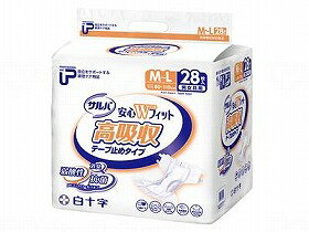 商品名 &nbsp;PUサルバ安心Wフィット　高吸収テープ/袋/M-L28枚 白十字 35612　送料込！ &nbsp;商品説明 パッドを入れずにモレ・ムレ安心！○ヒップサイズ：80〜110cm○吸収量：約1400cc重量：-材質：-形状：...