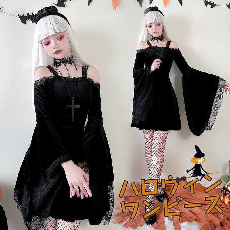 商品詳細商品紹介ハロウィンの夜を彩る、魅惑的なデビルコスチューム。この衣装は、ベルベットのような滑らかな素材と繊細なレースのディテールが特徴で、どんなパーティーでも注目の的になること間違いなしです。オフショルダーのデザインがエレガントさを演...