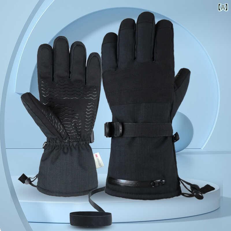 スキー スノボー グローブ 3 M コットン 厚手 スキー 防風 手袋 登山 秋冬 ダブル ボード タッチ スクリーン 裏起毛 暖かいスキー スノボー グローブ 3 M コットン 厚手 スキー 防風 手袋 登山 秋冬 ダブル ボード タッチ...