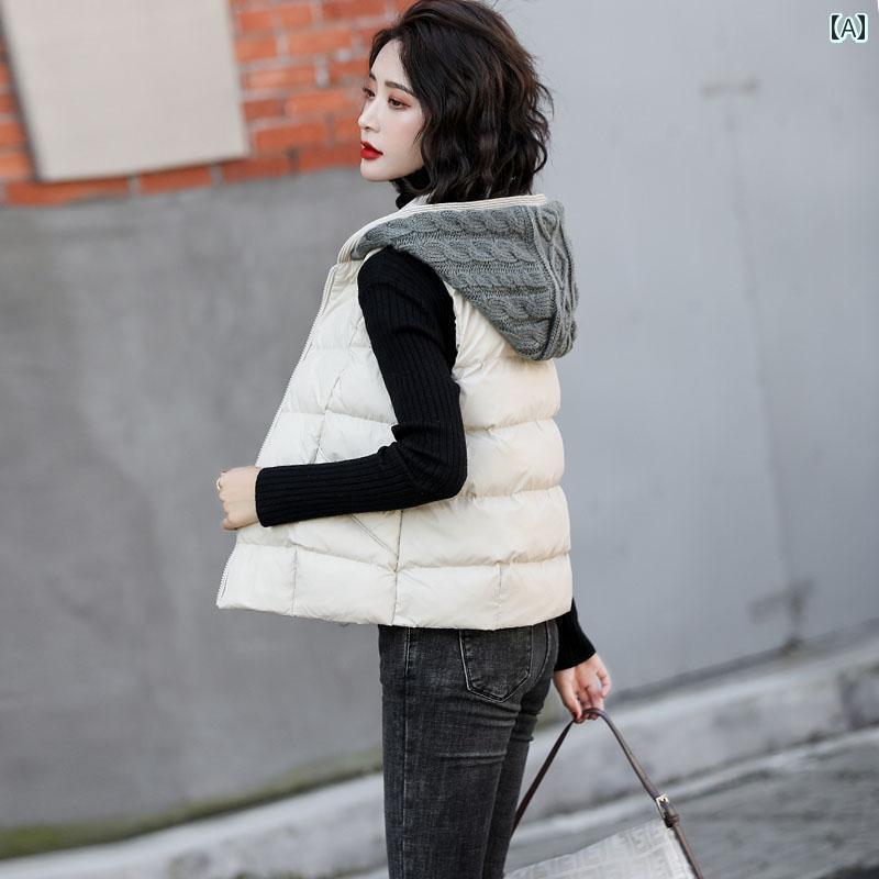 レディース ダウン ベスト シンプル ダウン コットンベスト レディースファッション ショート 2024 秋冬 韓国 フード付き ベスト 厚手レディース ダウン ベスト シンプル ダウン コットンベスト レディースファッション ショート 2...