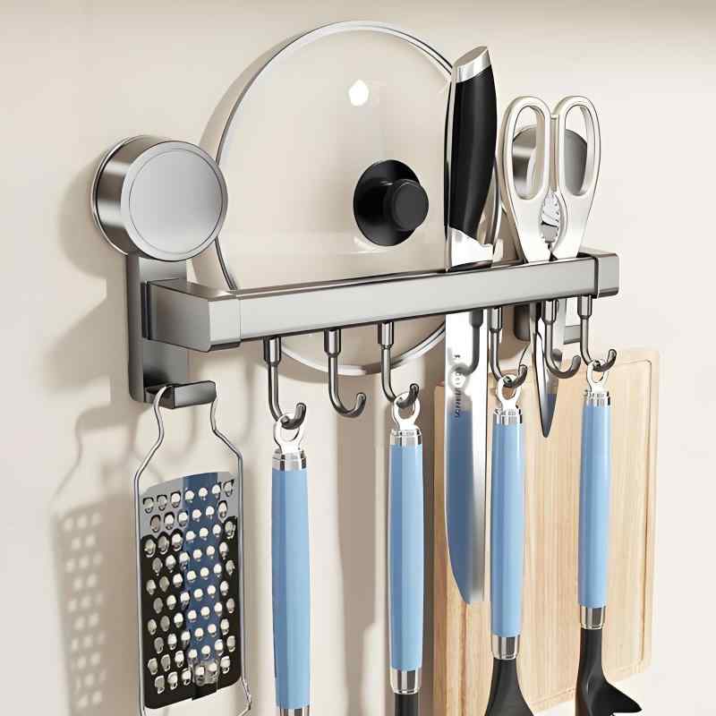 キッチンツールフック アルミニウム 吸盤 フック Lyzone キッチンラック 強力粘着 軽量 防水防錆 調理器具 鍋蓋置き 穴あけ不要 壁掛け 台所収納 強い収納力 可動式 簡単取付1キッチンツールフック アルミニウム 吸盤 フック Ly...