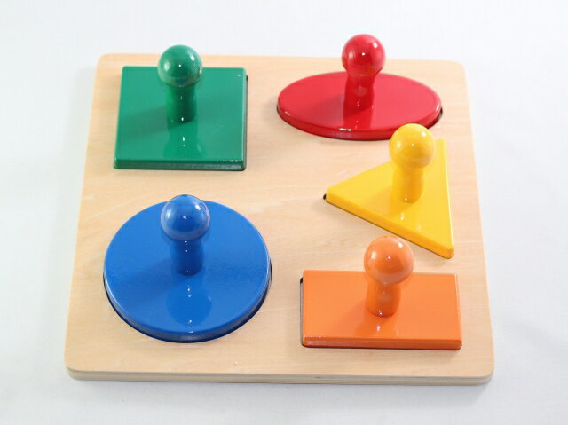 モンテッソーリ　はめ込みパズル ♪5種♪ Montessori Multiple Shape Puzzle 5 Shapes 知育玩具 乳児、ヨチヨチ歩き向き Infant & Toddler 感覚教育　Sensorial 推奨年齢　6ヶ月...