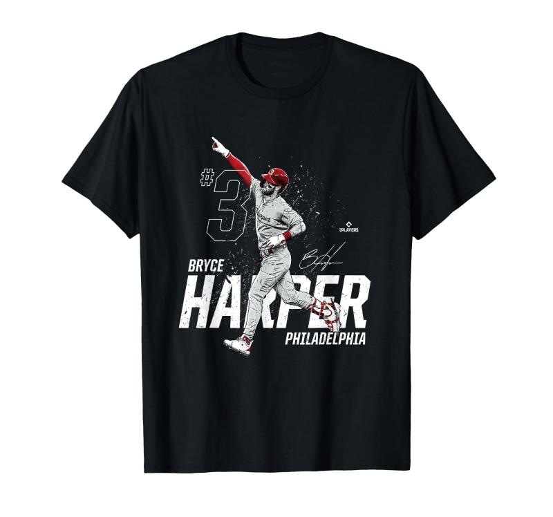 Dynamic Pose Bryce Harper Philadelphia Baseball MLBPA TシャツWhether you are a fan of Bryce Harper or just want the latest ...