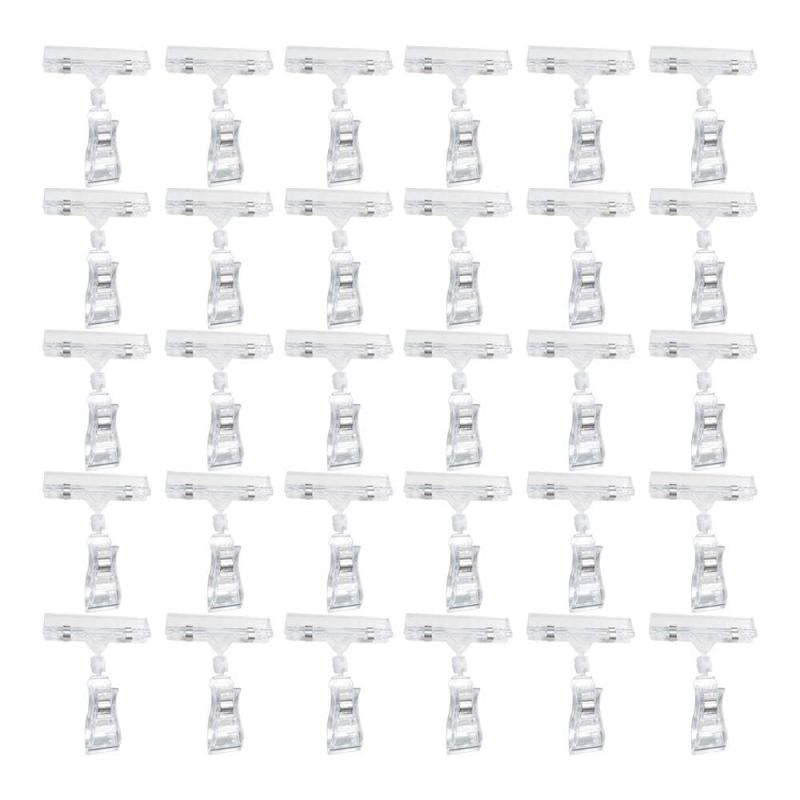 Odowalker30個セット ポップクリップ POP クリップ 値札 スタンド 業務用クリップ ポップ 値札 透明クリップ 値札、オフィス、広告用【広告を簡単に表示】商品の近くに挟み込んで固定する場所さえあれば簡単に広告をディスプレーする...