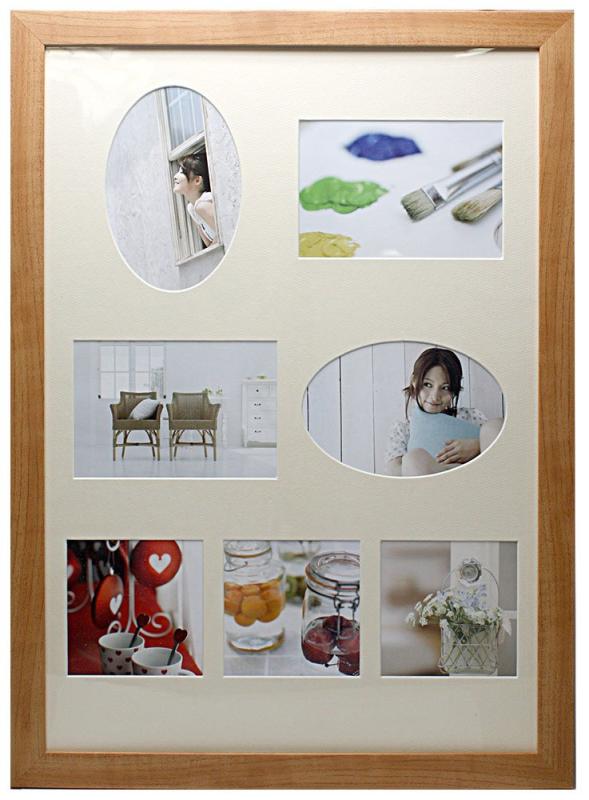 VANJOH フォトフレーム Fhoto Frame A3・多窓・A4兼用 壁掛け専用 ナチュラル OKF-A3T-NL外寸:328×451mm内寸:297×420mm窓寸:287×410mm重量:700gA4サイズマット:200×287m...