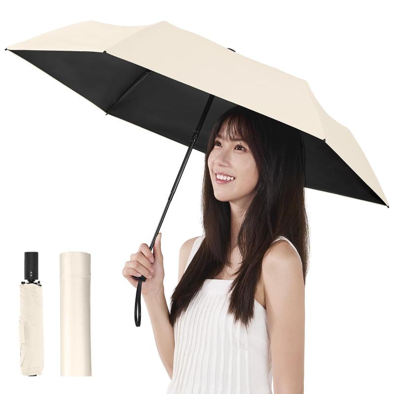 日傘【業界初段階収納·JIS認証】uvカット 100% 完全遮光 折り畳み 199-215g 超軽量 安全式自動開閉 コンパクト 折りたたみ日傘 大きい 晴雨兼用 熱中症対策 日焼け止め 肌を守る 紫外線遮断