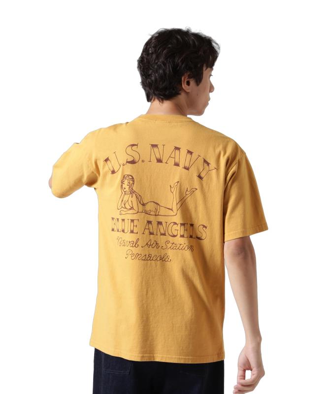 [Avirex] [アヴィレックス] WEB&amp;DEPOT PINUP GIRL T-SHIRT BLUE ANGELS ピンナップガール 半袖 Tシャツ メンズ 783-5134085[原産国]:中国製