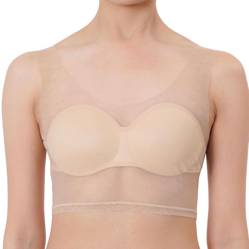 fukuske(フクスケ) ハーフカップブラ【fukuske FUN(フクスケファン)】SKIN TONE スキントーン 無地 ハーフトップ 1枚組 カップ付き パッド部分吸水速乾 シームレス 福助 fukuskeレディースハーフトップ無地...