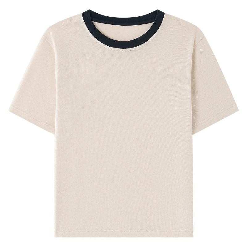 [CYCLETRACK] Tシャツ レディース 半袖 涼感 天然素材 リネン 軽量 吸汗速乾 大人可愛い 体型カバー ゆったり M L