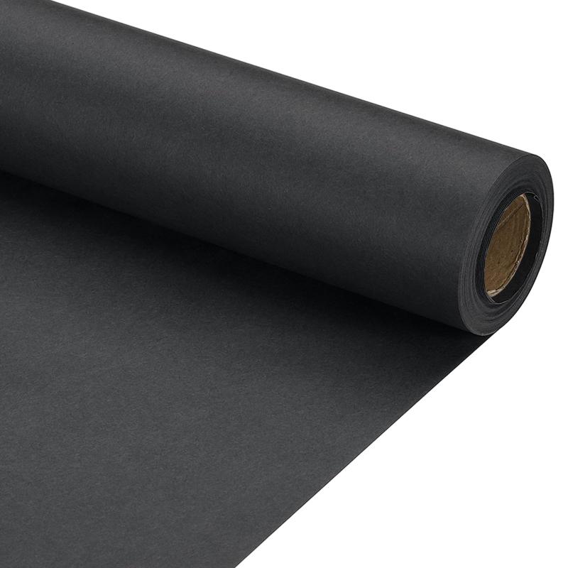 PATIKIL ラッピングペーパー 包装紙 38cm x 10m(33フィート) 無地 クラフト紙 厚手 大判 スタイリッシュ スタイリッシュ 梱包 折り 花束 プレゼント 新年 誕生日 お祝い 手芸用 ブ ラ ック品質のペーパー: 70G...