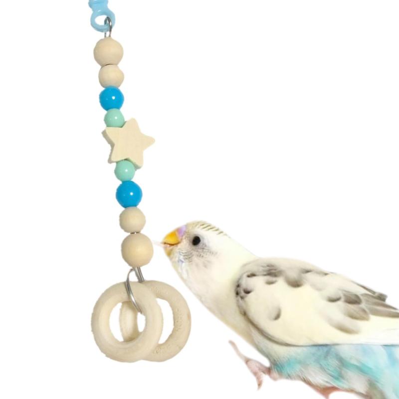 かじりおもちゃ1 約18cm 日本製 安心安全素材 天然木 セキセイインコ 文鳥 小鳥 カラフル かじりおもちゃ アスレチック ステンレス マラカス アクリルビーズ カラフル 地球に優しい様々な形