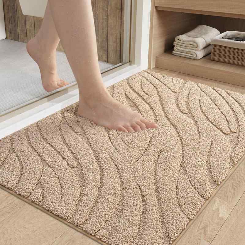 DEXI バスマット ソフト 柔らか 吸水 速乾 滑り止め お風呂マット 洗える 丸洗い お手入れ便利 収納便利 無地 マイクロファイバー ギフト 浴室 洗面所 ランドリールーム キッチン