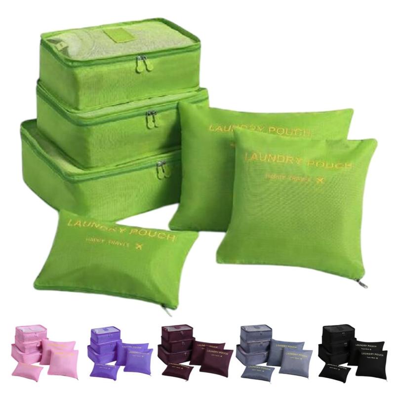 [YES I'M GOOD] ランドリーポーチ 6点セット 旅行用 メッシュ＆収納ポーチ 洗濯対応 軽量 防水 コンパクト スーツケース整理に最適🍃【収納力抜群】S/M/L各サイズのランドリー＆メッシュポーチの計6点セット&...