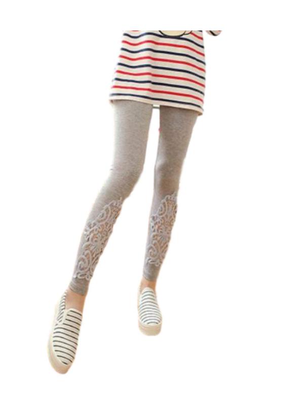 [ソユル]レース 花柄 薄手 9分丈 レギンス スパッツ レギパン フリーサイズ ストレッチ レディースひざ下からくるぶしまでのレース使いがとってもオシャレなレギンスです ストレッチ素材を使用しているので伸縮性が高く、脱ぎ着や立ったり座った...