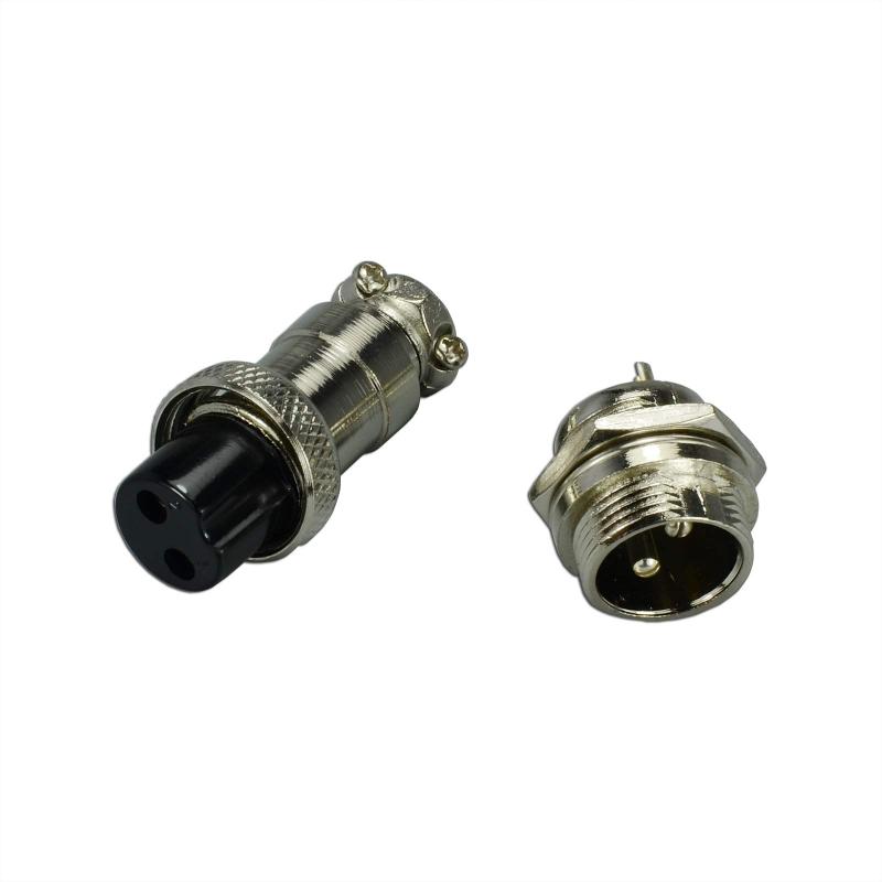 RIVERWELD 2ピン 航空プラグ ソケット エアコネクタ 16-2P 公 + 母 金属自己ロック2ピン 航空プラグ ソケット エアコネクタ16-2P 公 + 母 金属自己ロック