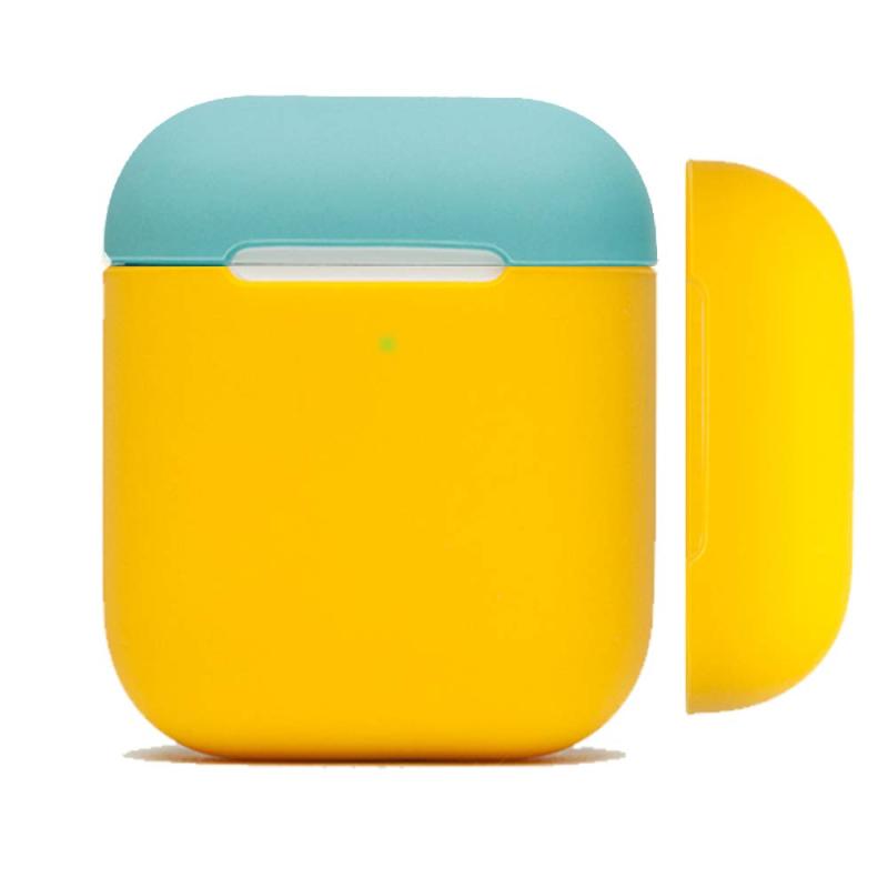 DamonLight AirPodsケース AirPods第2世代と第1世代に適用 (前のLEDライトが見える) ミックスカラー AppleワイヤレスイヤホンAirPod用シリコンショックプルーフ保護カバー (Summer)