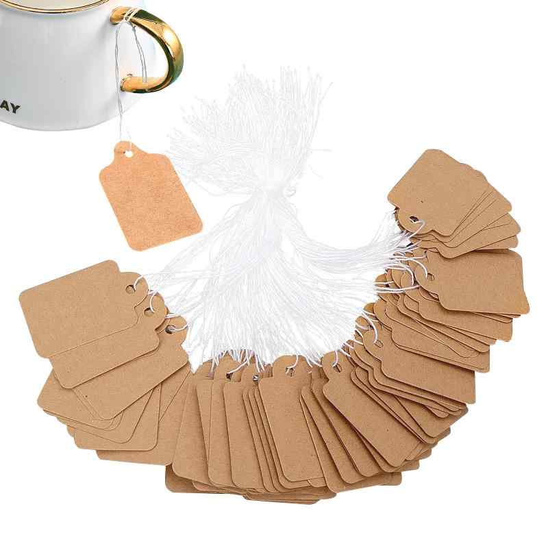 DreaModes 値札タグ クラフトタグ プライスタグ 約100枚セット 糸付き 下げ札 クラフト紙 プライスカード 商品 価格タグ 衣類 アクセサリー 腕時計 ジュエリーラベル プレゼント ギフト 装飾用 【約100枚セット】100枚の...