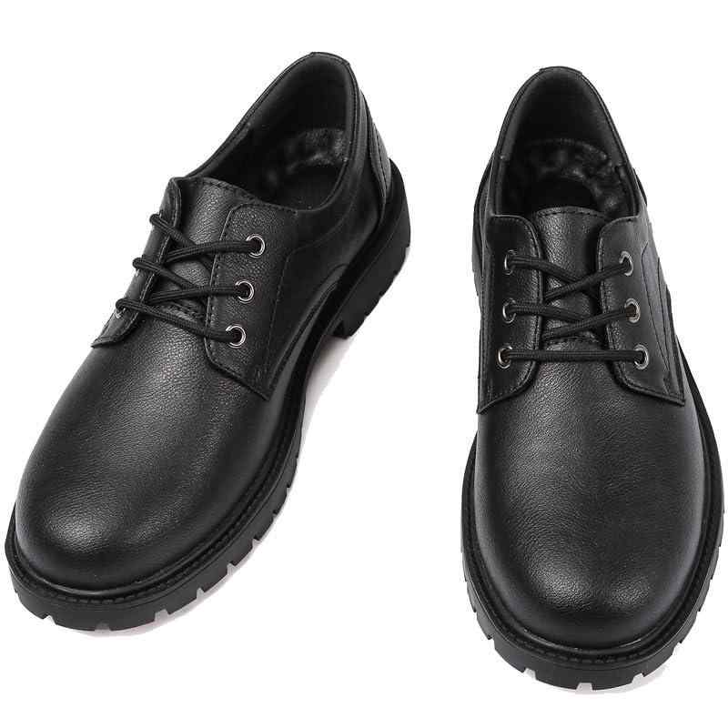 [Maxome] カジュアルシューズ メンズ レディース 革靴 ブーツ ポストマンシューズ 3ホール レースアップ ブーツ ワーク ビジネススニーカー 黒 厚底 靴 滑り止め 防水 軽量 23.0cm~28.0cm