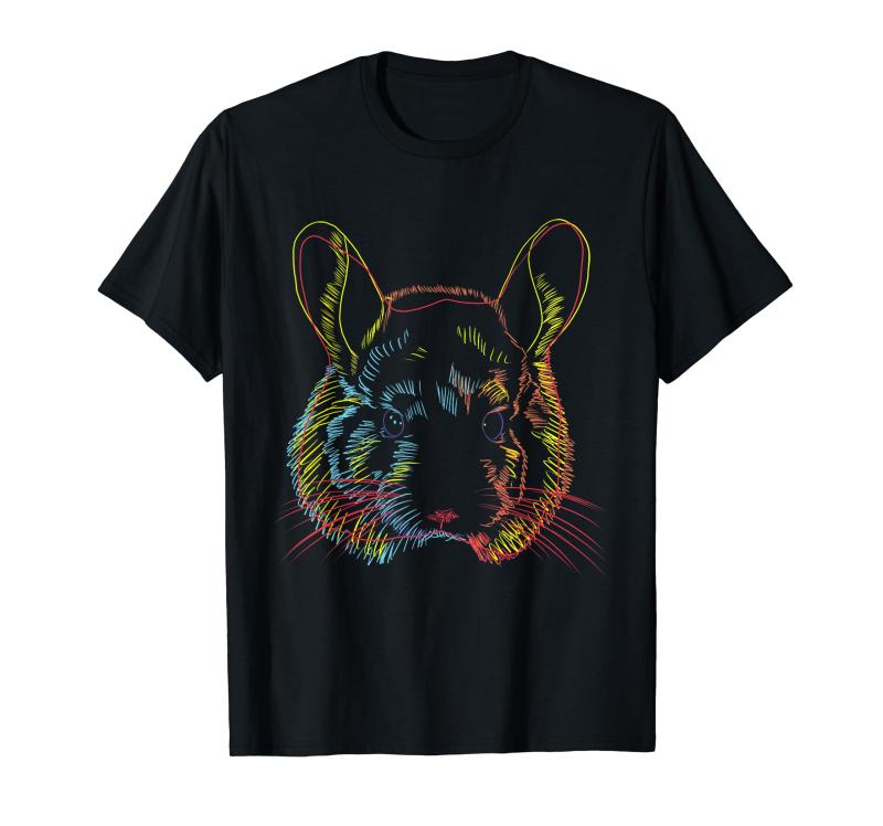 カラフルなチンチラ Tシャツこのカラフルなチンチラアートワークはチンチラファンへの素晴らしいギフトです。チンチラオーナーデザインをお探しですか? それならこのカラフルなチンチラのデザインはこれに最適です