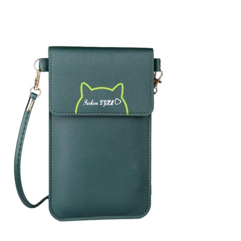 [Schicksal.] ネコデザイン スマホショルダー タッチ操作対応 かわいい 大人女子 おしゃれ 猫柄 ポーチ コンパクト 軽量 斜めがけバッグ [並行輸入品]タッチパネル操作ができるコンパクトなスマホポーチです。 さりげないネコシル...