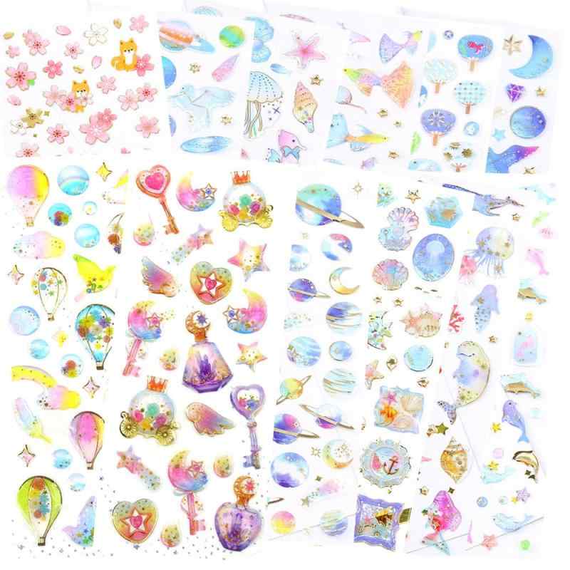 moin moin シール ステッカー ぷっくり 3D きらきら 箔押し 2309sl261【 サイズ 】 縦21×横9cm　【 シール枚数と種類 】 12種類・12シート入　【 材質 】 樹脂　【梱包】 1種類ごとにOPP袋に個別梱包【 ...