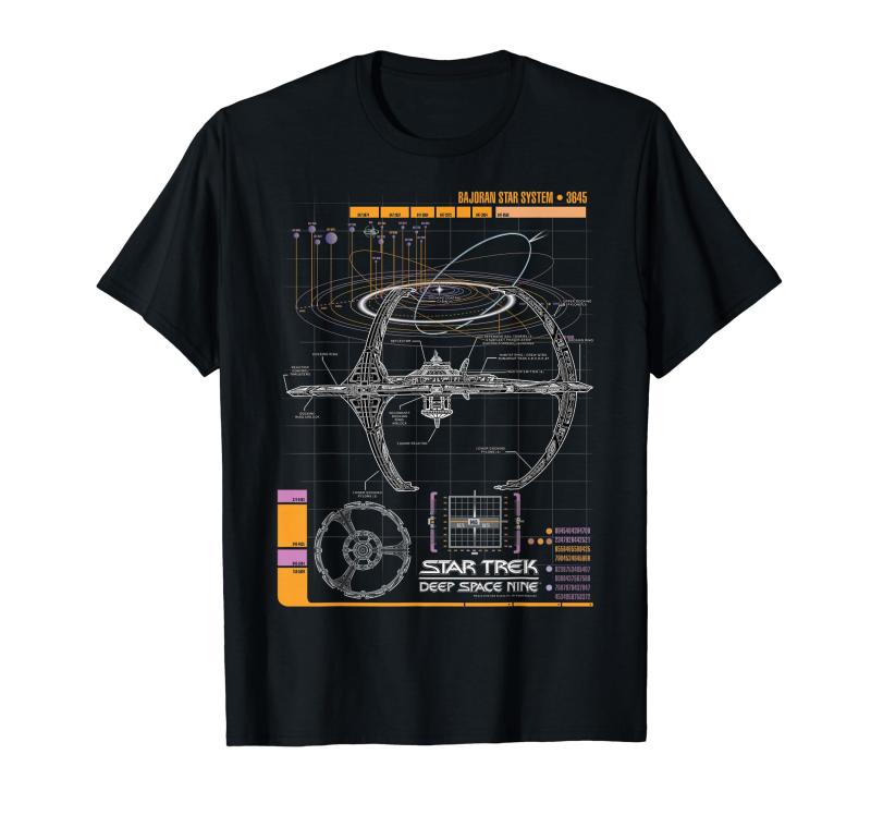 Star Trek DS9 Bajoran System Schematic TシャツOfficially Licensed Star Trek Apparel18TKDN00013A-001