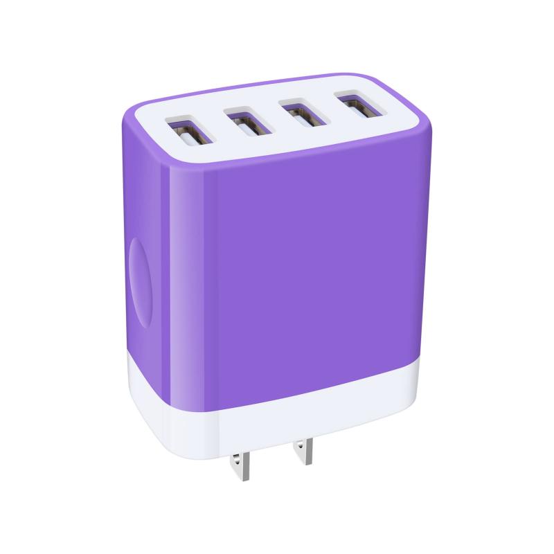 Viviber usb コンセント USB電源 iPhone充電器 AC アダプター 急速充電 (USB充電器 4ポート 24W) PSE認証済 スマホ 充電アダプター アンドロイド 充電器 【iPhone (iPhone14/13シリーズ...