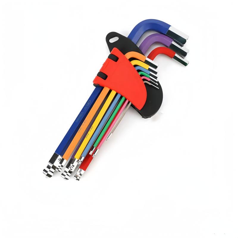 JiangMuXin 六角レンチ ボールポイント 六角レンチセット マルチカラー六角 レンチ 工具 9本組 L型 六角ドライバー 1.5~10.0mm六角工具セット CRV クロムバナジウム鋼 ヘキサゴンレンチ 精密 ヘッ色：カラーフォル色...