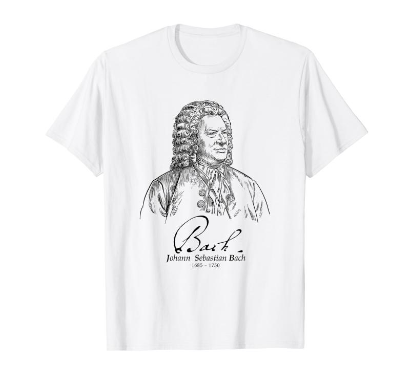 Bach, German composer,バッハ、ドイツの作曲家、音楽家、クラシカル Tシャツバッハ、ヨハン・セバスチャン、ドイツの作曲家兼音楽家、クラシック音楽、バロック、器楽、無伴奏チェロ組曲、ゴルトベルク変奏曲 平均律クラヴィーア曲...