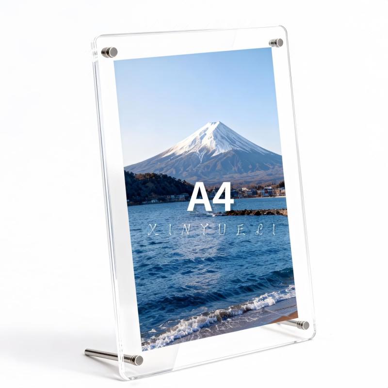 XINYUELI アクリル フォトフレーム a4 a5 A6 写真立て 額縁 スタンドタイプ 写真フレーム両面透明 保護フィルム付け ピクチャー、ポスター 横縦置き兼用【フォトフレーム - サイズ】A4、A5、a6、3サイズ対応【フォトフレ...