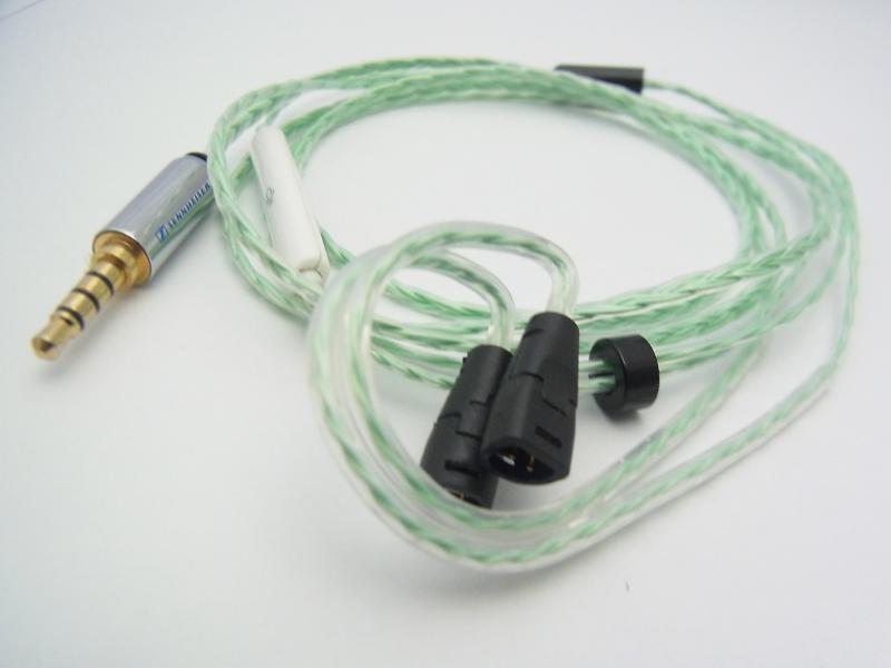 SUN Cable Marine Heart Green Sennheiser 交換用アップグレード・ケーブル iphone ipod touch用コントローラー付 IE8, IE80対応SUN