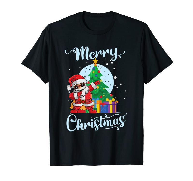 Dabbing サンタクロース クリスマス 男の子 メンズ 面白いクリスマス ダブ ダンス Tシャツこのクールなグラフィックアートスタイルは、ヒップホップダンサー、振付師、または Merry Little Christmas eveのパジャ...