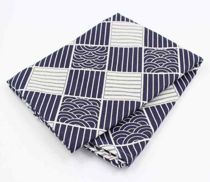 SAWAN テーブルクロス 和風 和柄 日本伝統柄日本の伝統的な柄、和風柄、和柄の布のテーブルクロス色：藍色（ブルー）　柄：和風柄格子、青海波、荒波>サイズ120*120cm / 140*140cm / 130*180cm / 140...