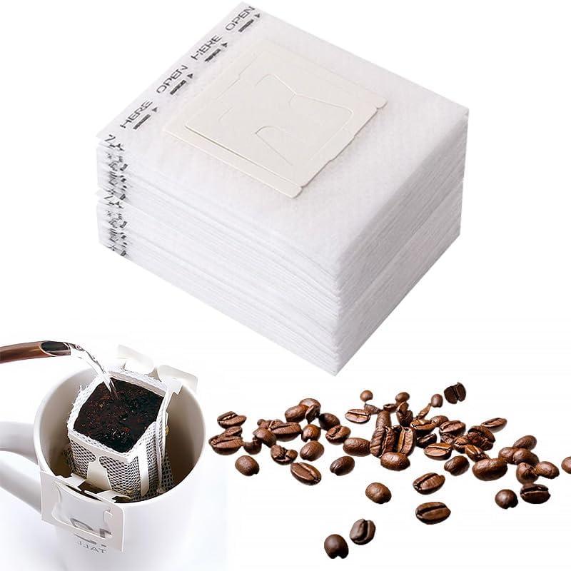 コーヒーフィルタ わせ 1~2杯用 100枚入り ドリップバッグフィルター フィルター 吊り耳ドリップ袋のフィルター 業務用バルク 珈琲 喫茶店このハンギングイヤードリップバッグフィルターは、10-12gの挽いたコーヒーパウダーの充填に適し...
