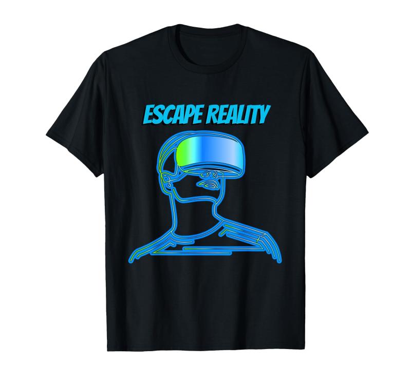 Virtual Reality VR Headset Gaming Tech Geek Escape Reality Tシャツ