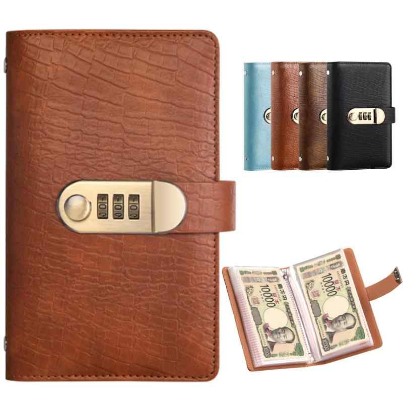 KALOLINNA 貯金ファイル 貯金箱 お札 お金管理 家計管理 封筒貯金 鍵付き本型セーフ 100枚収納でき 大容量 透明内袋 貯金 家計簿手帳 予算バインダー 表面PUレザー 伝票/名刺/メモ紙/お札入れ【ファッションデザイン】このス...