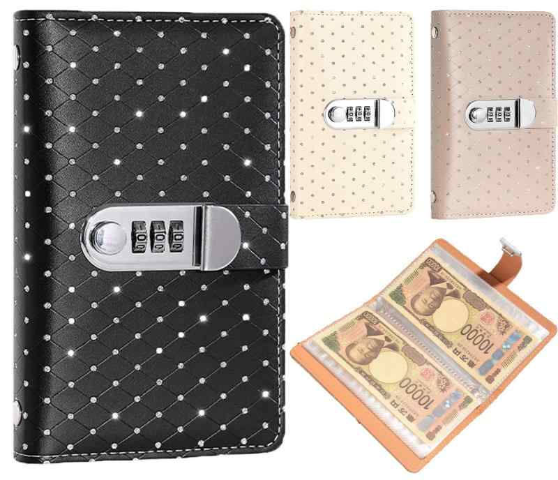 JUNXINHENGFA 貯金手帳 貯金ノート お札 貯金箱 手帳 バインダー 貯金ファイル 100枚収納 ノート 家計管理 お金管理ファイル おしゃれ おもしろ 可愛い【貯金手帳 - 素材】柔らかく丈夫なPVCとPUレザーを採用した現金用...