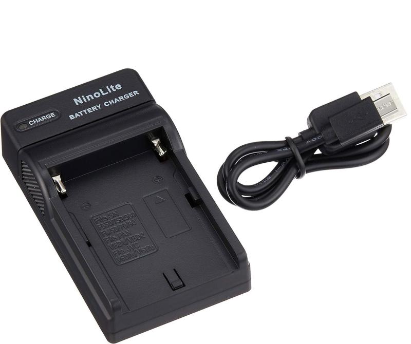 NinoLite USB型 バッテリー 用 充電器 海外用交換プラグ付 NP-FM500H NP-FM55H 等対応 チャージャー DC01/K4/C対応バッテリー: ソニー Sony NP-FM500H NP-FM55H対応カメラ:α99...
