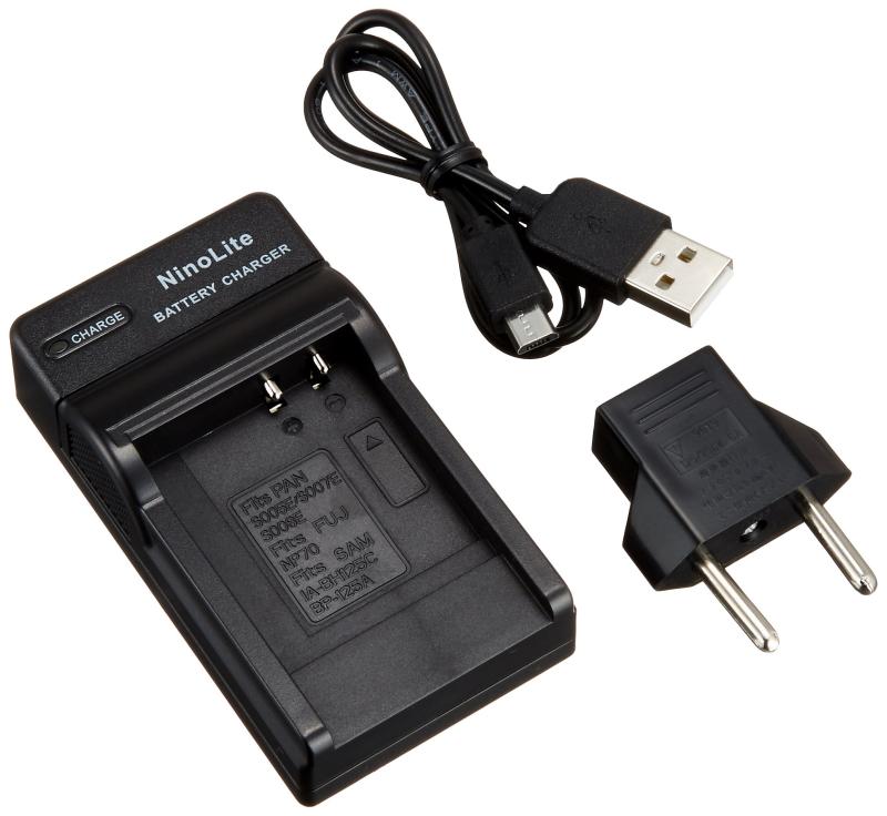 NinoLite USB型 バッテリー用 充電器 海外用交換プラグ付き DB-70 対応 バッテリー チャージャー対応バッテリー: リコー Ricoh DB-70対応カメラ: CX2 CX1 R10 R8 Caplio R7 R6適用純正型...