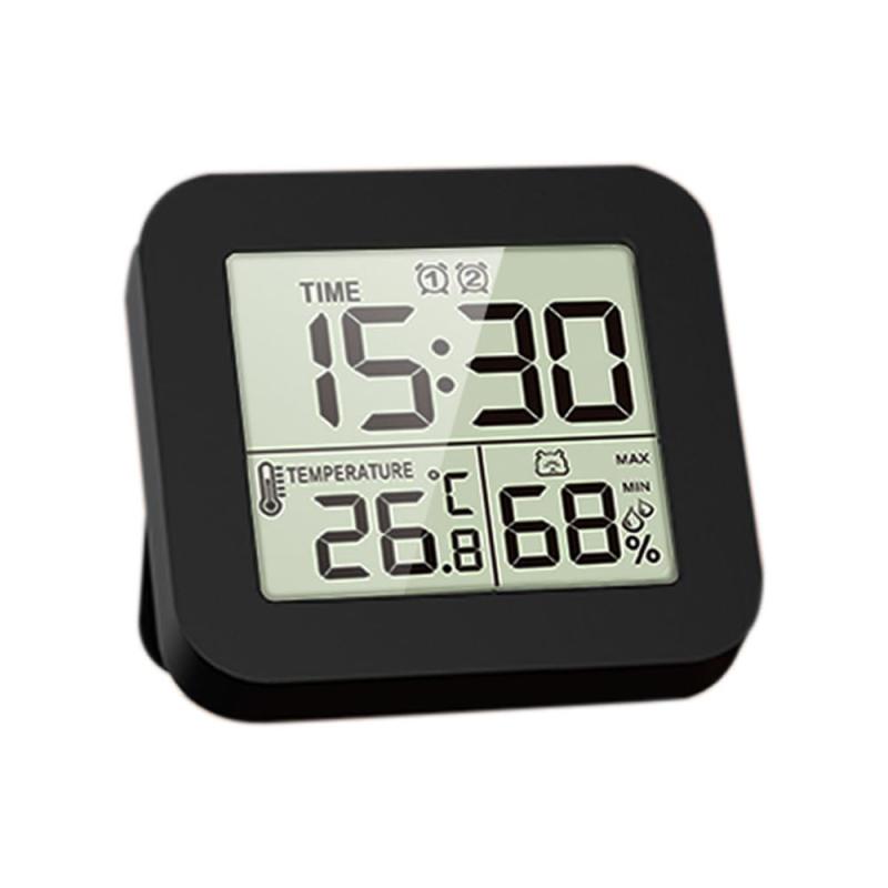 FUGSHIYI お風呂 時計 デジタル 壁掛け タイマー 温湿度計 洗面所 浴室 キッチン 風呂 防水 サウナ時計 吸盤式 LCD画面【見やすいLCDディスプレイ】：デジタル時計は、現在時刻・室内温度・湿度を同時に表示します。大きくはっき...