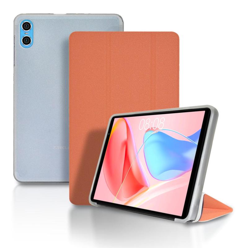 TECLAST P26T 用 ケース カバー 保護ケース タブレットケース【NOUKAJU】 P26T カバー タブレット収納ケース 軽量 薄型 耐衝撃 傷つけ防止 三つ折りブラケット機能 角度調整 全面保護カバー (オレ【対応機種】TEC...