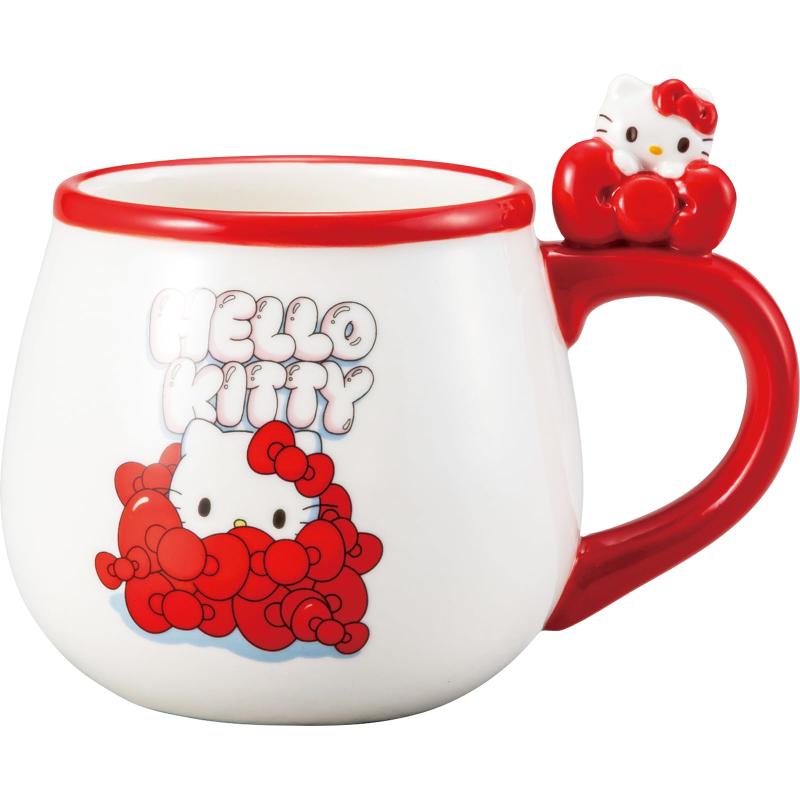 サンリオ (SANRIO) 「 ハローキティ 」 マグカップ フィギュア付 エッジー Hello Kitty Edgy リボン グッズ 雑貨 食器 白 約9×10cm 340ml SAN4800いつもの食卓がより楽しくなるテーブルウェアペア...