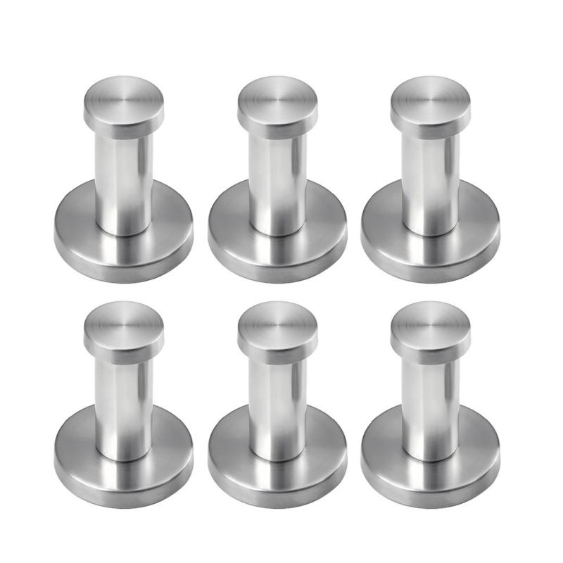 East Leaf 壁掛けフック ウォールフック ステンレス シンプル ネジ取り付け カバン 洋服 帽子掛け シルバー