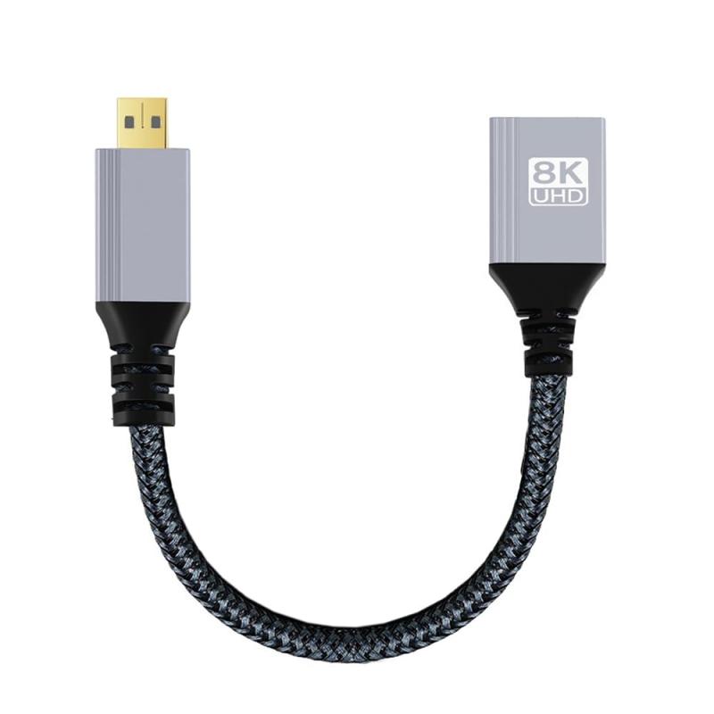 NFHK 8K タイプD マイクロ &amp; ミニ HDMI 2.1 オス - HDMI メス延長 HDTV ケーブル DV カメラ ノートパソコン ポータブル モニター用