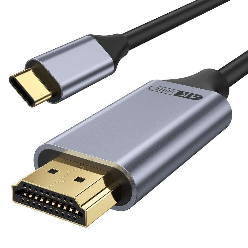 TYPE C HDMI ケース 4K 60Hz【PCおよびスマートフォンに適用】このUSB-CからHDMI変換ケーブルは、USB Type-Cエンドツーエンド信号コンバーター、HDMI端子を装備したモニター、テレビ、プロジェクターなどに出力...